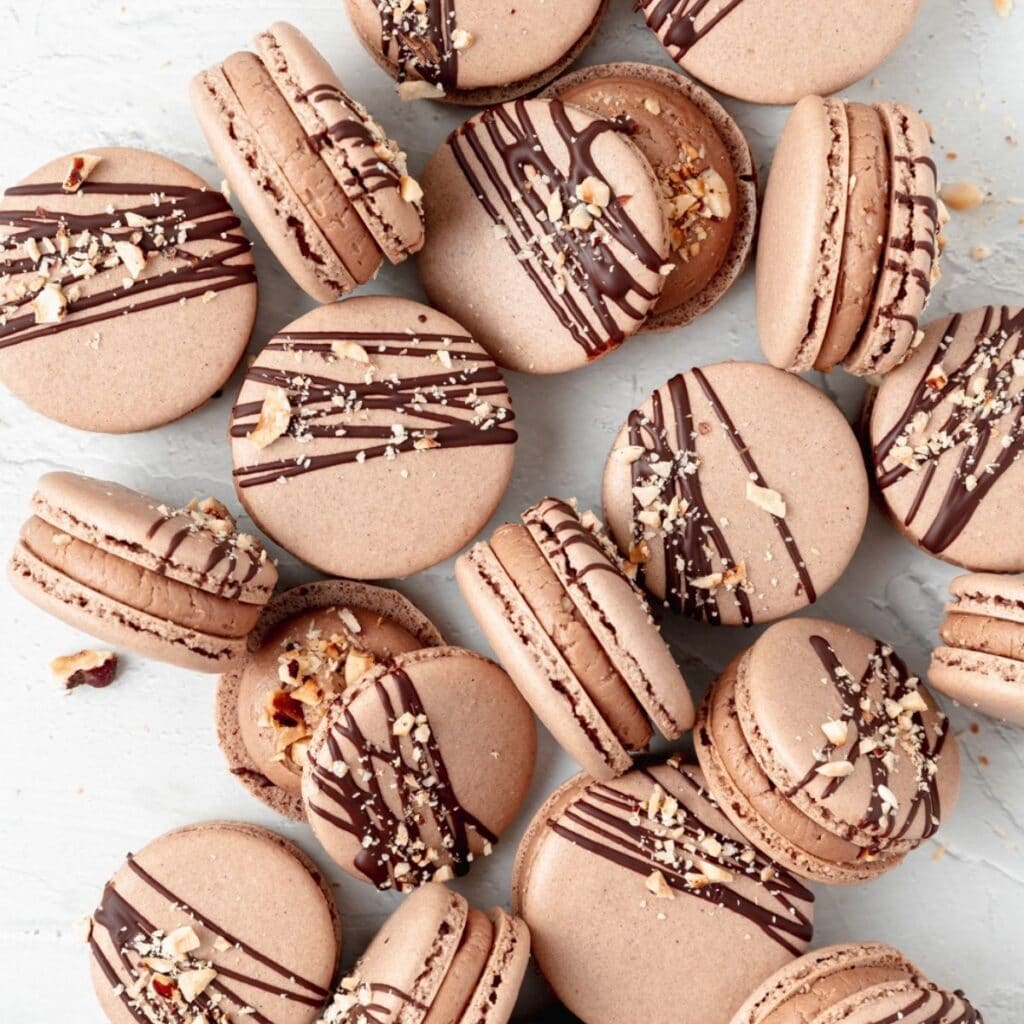 Dark Chocolate Peanut Butter Macarons Recipe ~ Barley & Sage