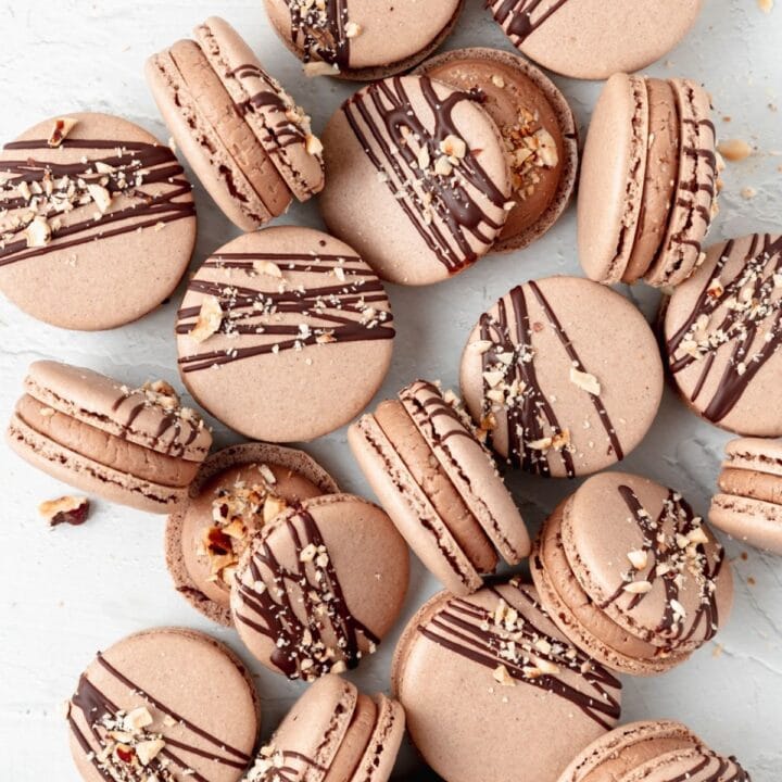 Dark Chocolate Peanut Butter Macarons Recipe ~ Barley & Sage