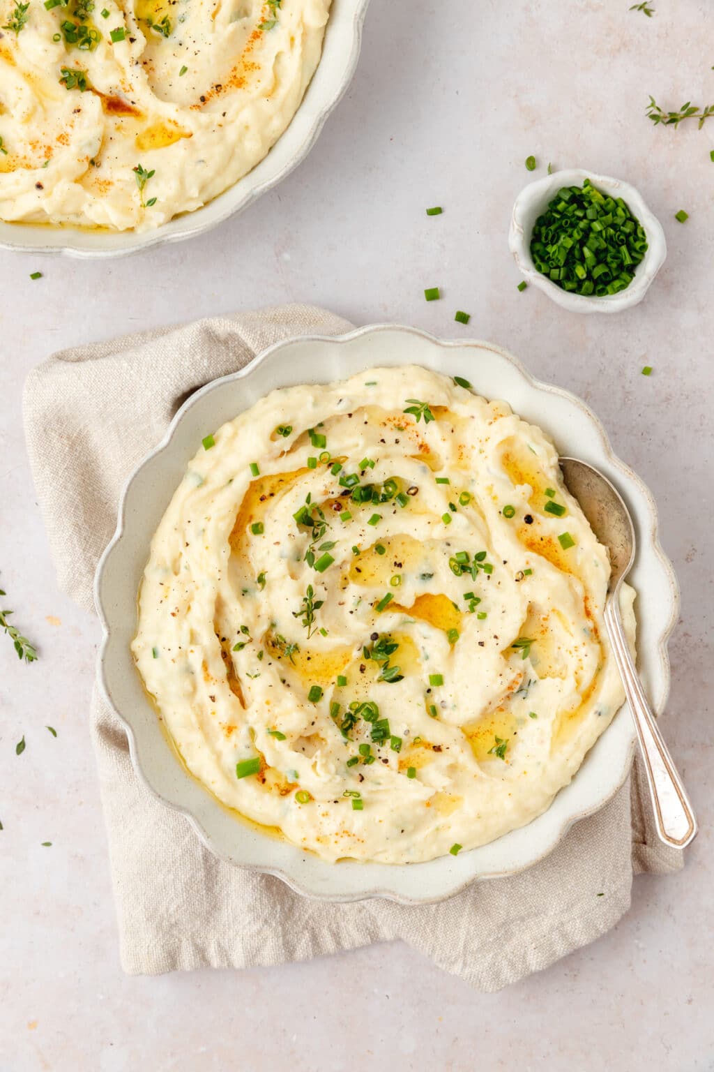Brown Butter Mashed Potatoes with Roasted Garlic ~ Barley & Sage