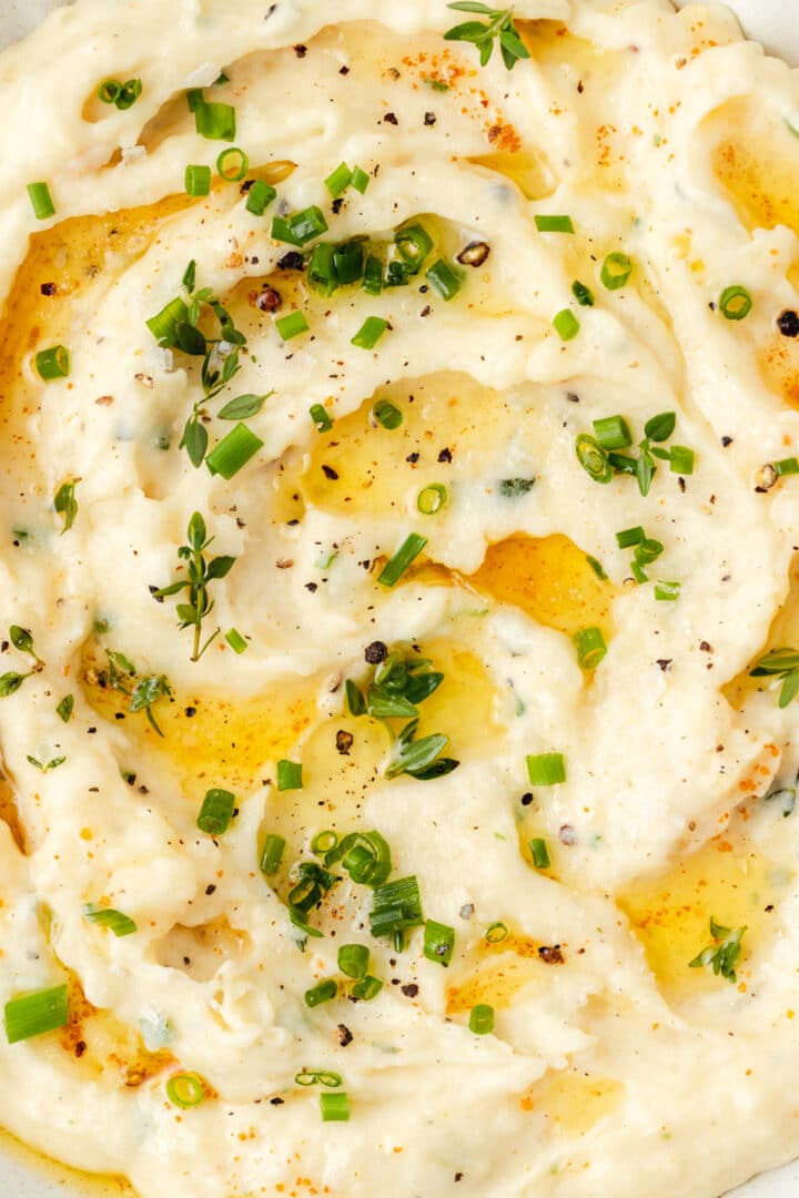 Brown Butter Mashed Potatoes with Roasted Garlic ~ Barley & Sage