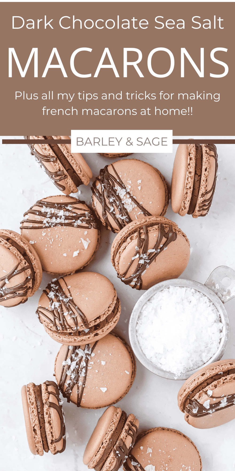 Dark Chocolate Sea Salt Macarons Recipe ~ Barley & Sage