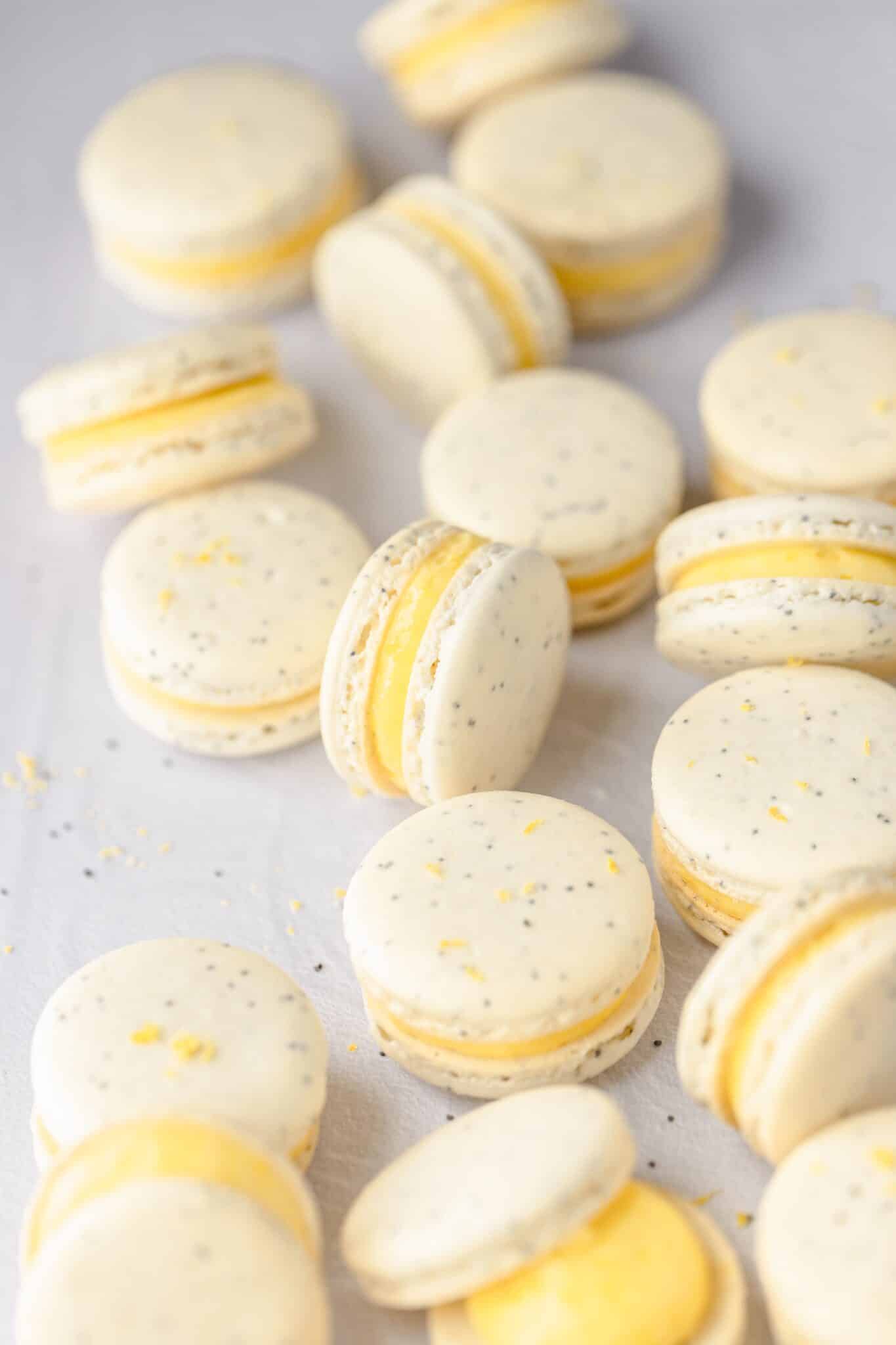 Lemon Poppy Seed Macarons Recipe ~ Barley & Sage