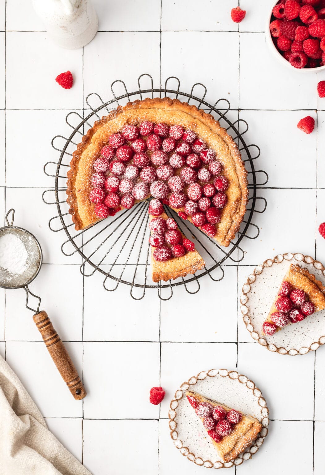 Raspberry Almond Frangipane Tart Recipe ~ Barley & Sage