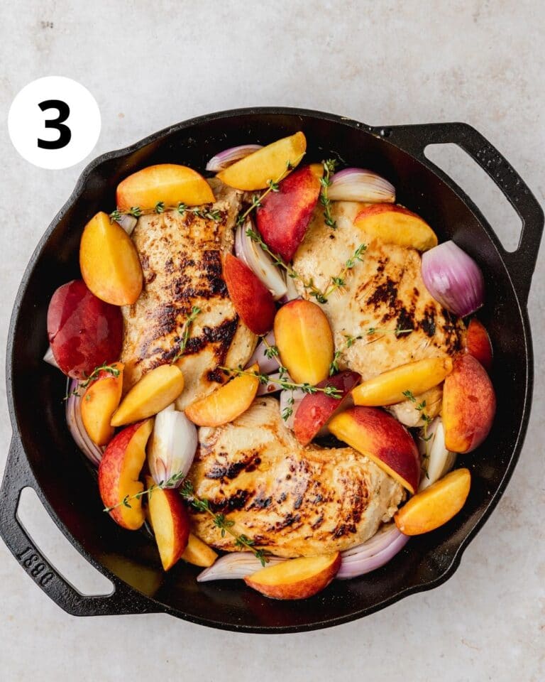 Roasted Chicken and Peaches Recipe ~ Barley & Sage