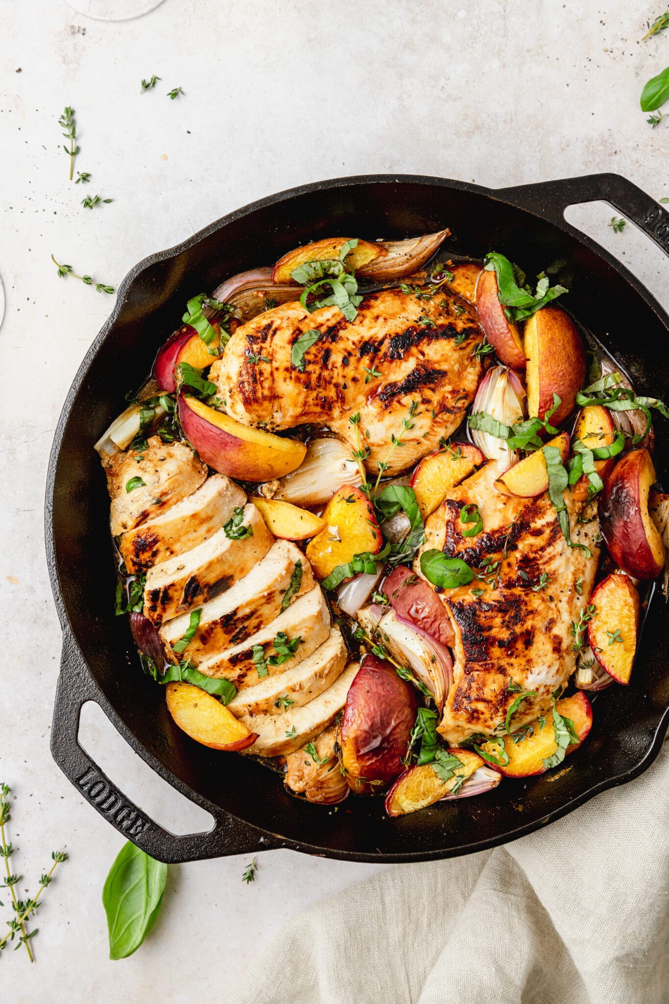 Roasted Chicken and Peaches Recipe ~ Barley & Sage