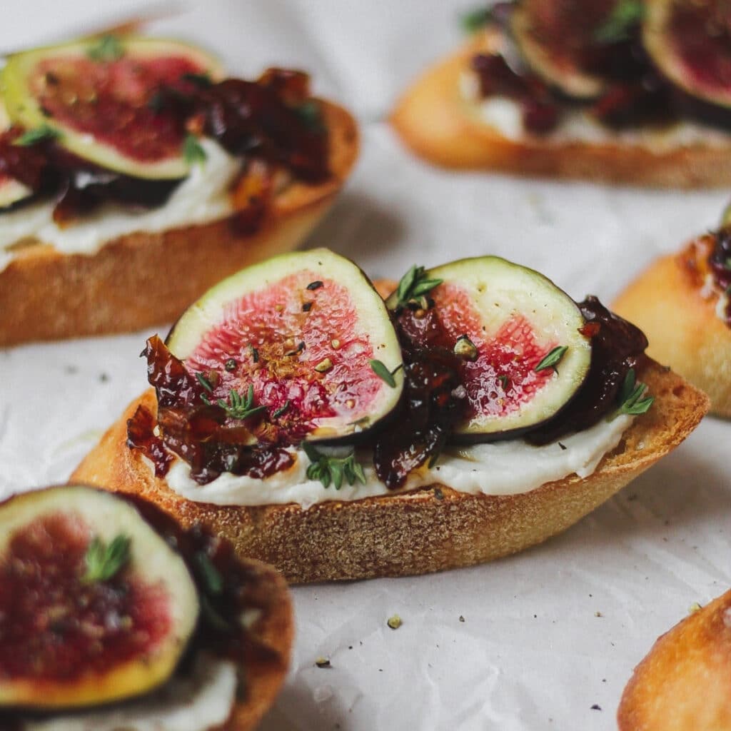 Fig and Bacon Jam Crostini Recipe ~ Barley & Sage
