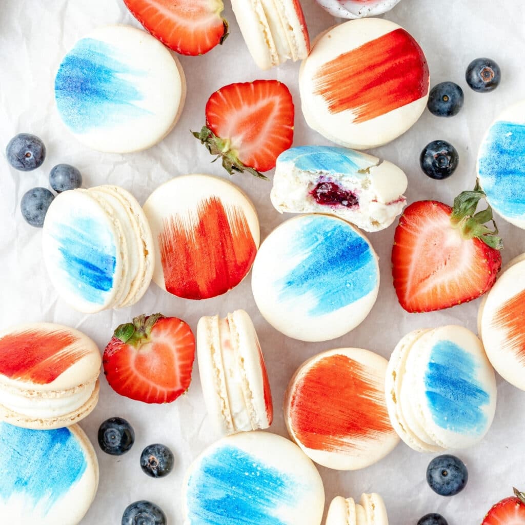 Red, White, & Blue Berry Macarons ~ Barley & Sage