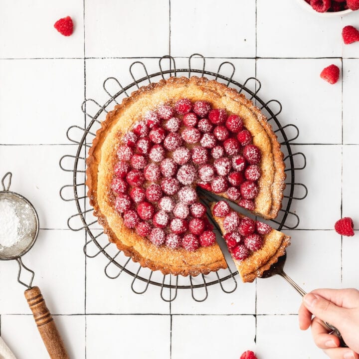 Raspberry Almond Frangipane Tart Recipe ~ Barley & Sage