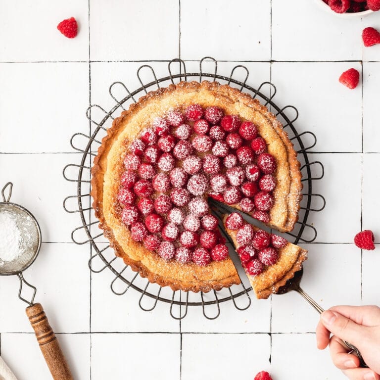 Raspberry Almond Frangipane Tart Recipe ~ Barley & Sage