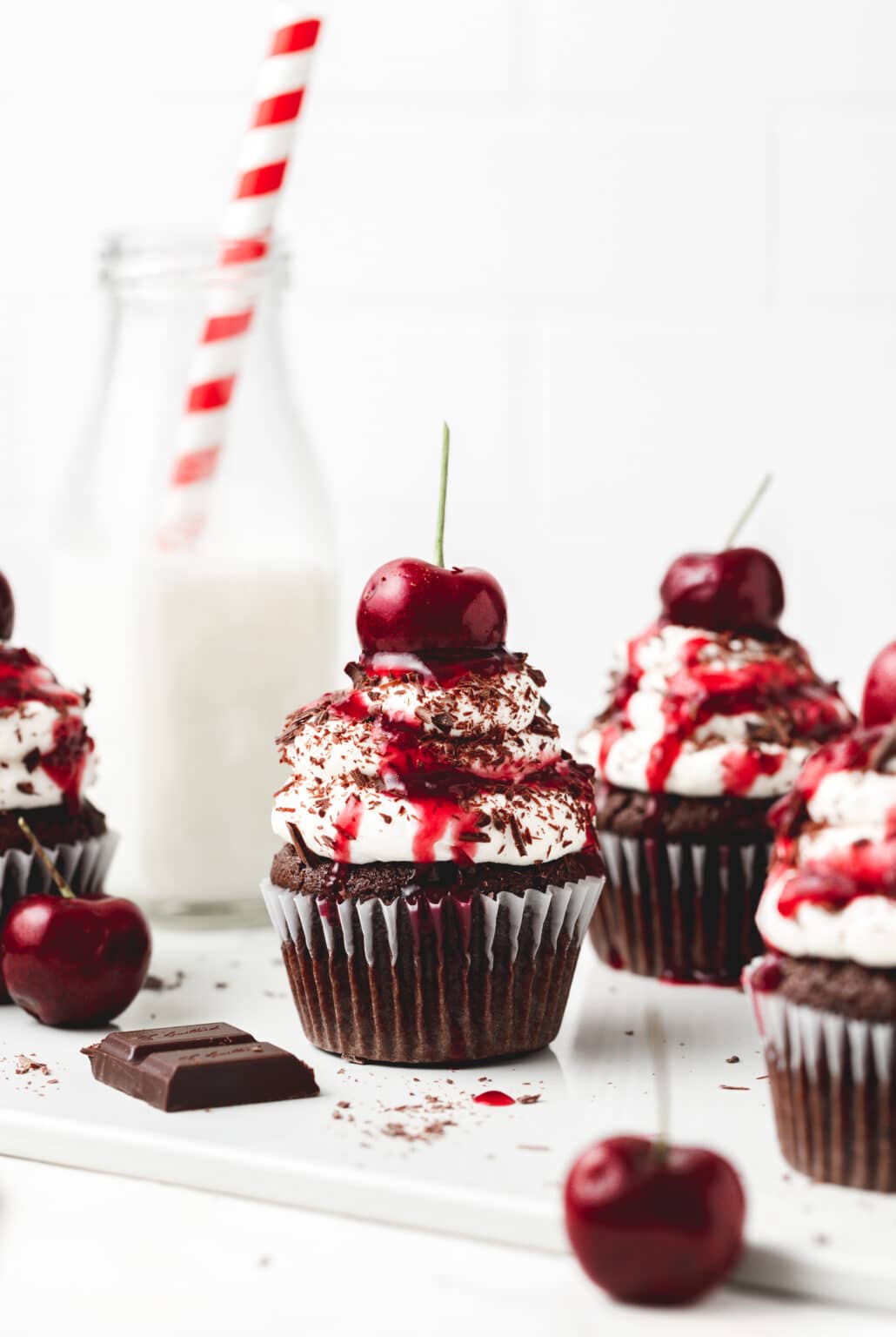 Black Forest Cupcakes with Homemade Cherry Filling ~ Barley & Sage