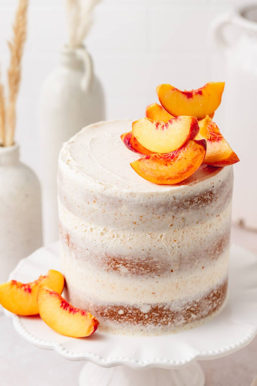 Brown Butter Peach Layer Cake Recipe ~ Barley & Sage