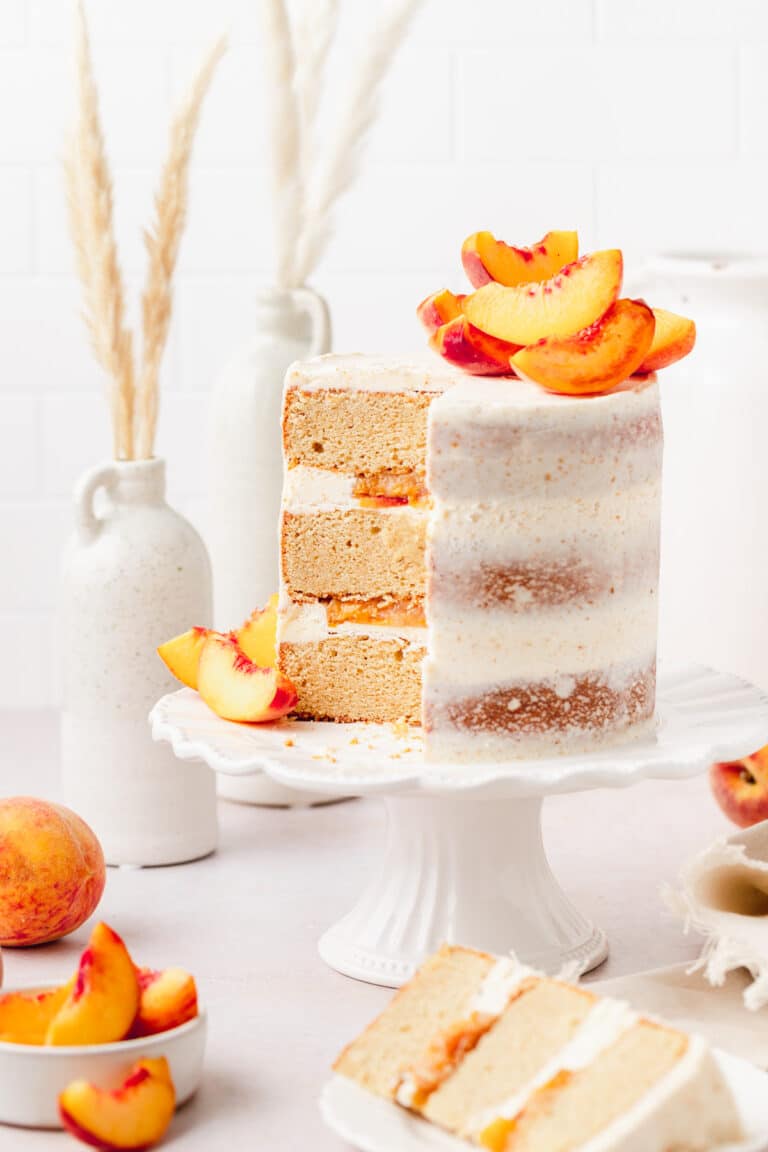Brown Butter Peach Layer Cake Recipe ~ Barley & Sage