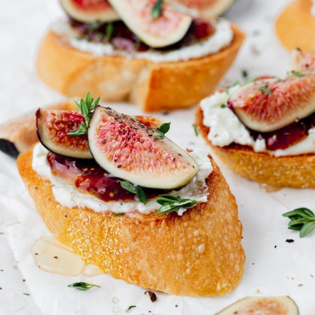 Fig and Goat Cheese Crostini Recipe ~ Barley & Sage