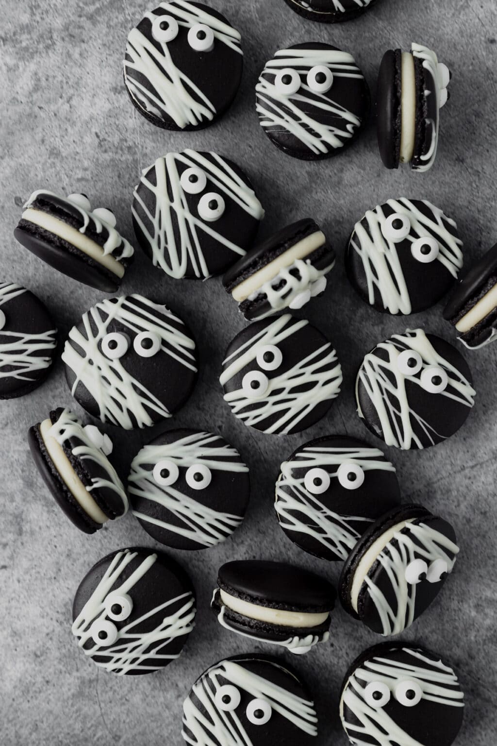 Black Cocoa Mummy Macarons Recipe ~ Barley & Sage