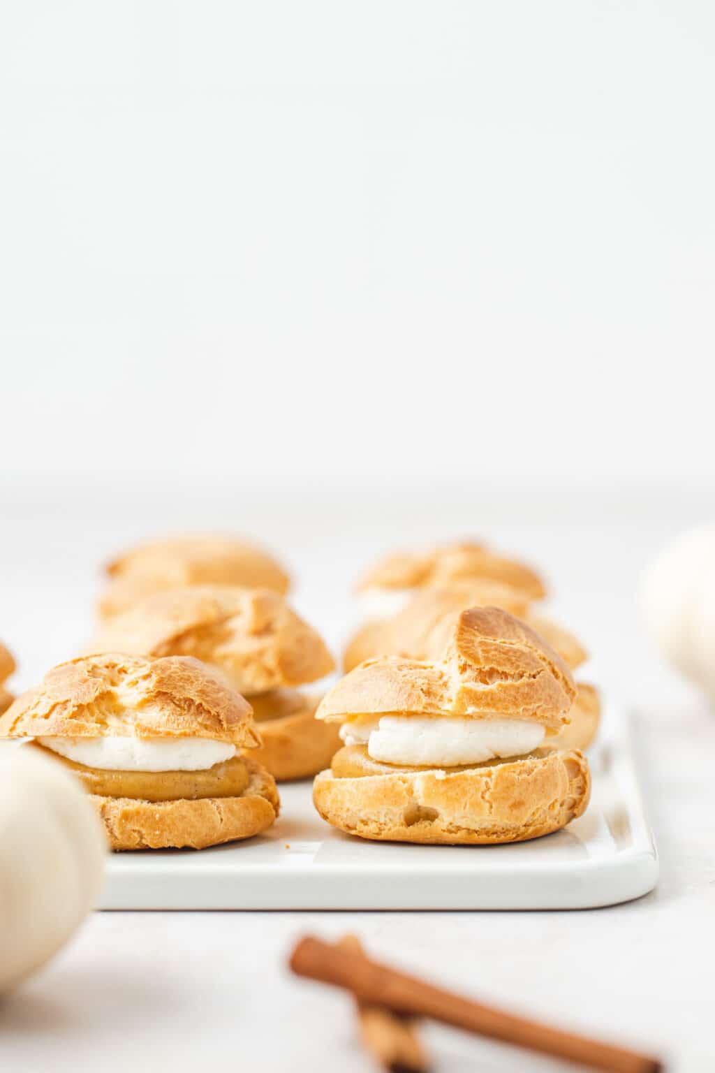 Mini Pumpkin Cream Puffs Recipe ~ Barley & Sage