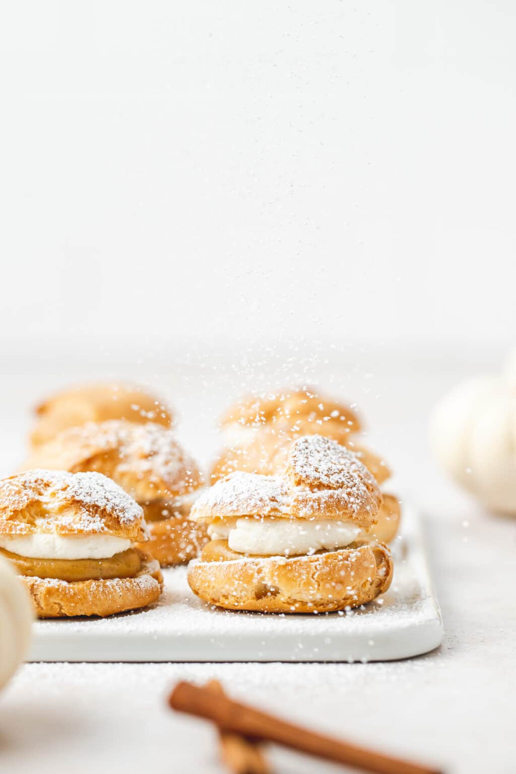 Mini Pumpkin Cream Puffs Recipe ~ Barley & Sage