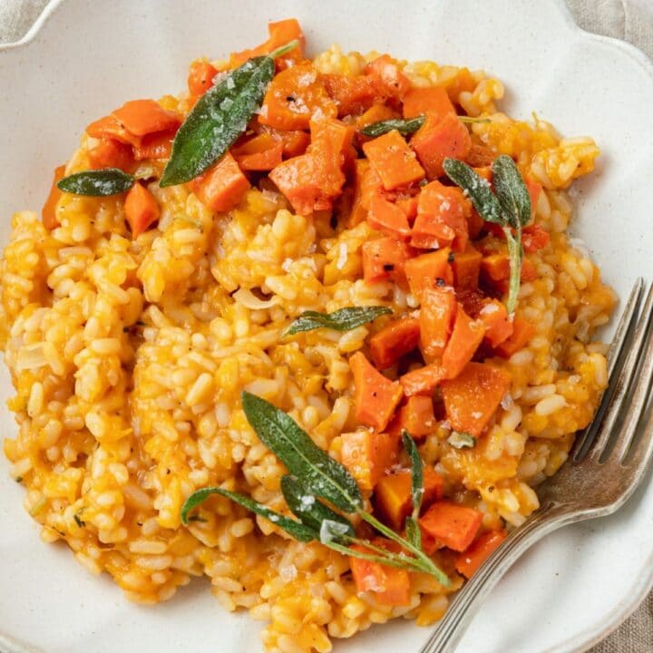 Roasted Butternut Squash Risotto Recipe ~ Barley & Sage