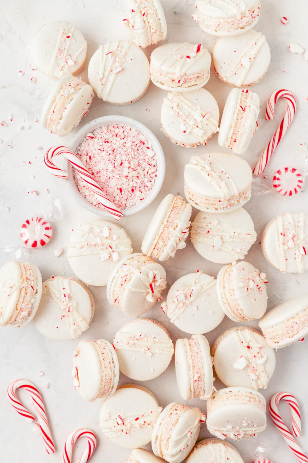 Peppermint Macarons with White Chocolate Ganache