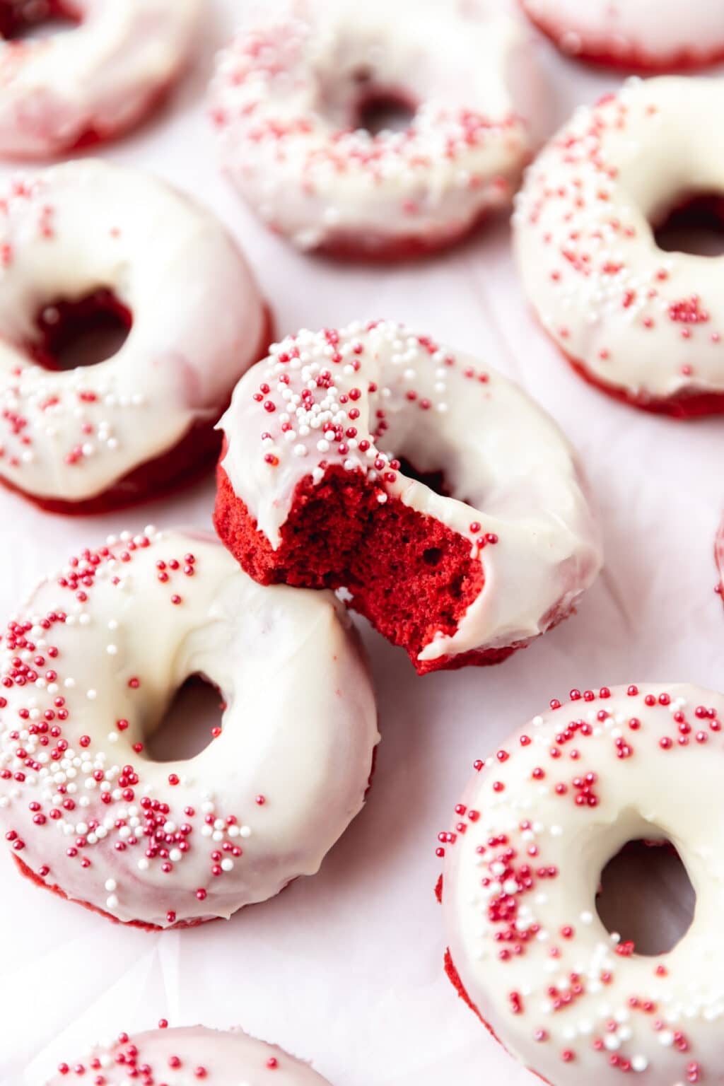Red Velvet Baked Donuts Recipe ~ Barley & Sage