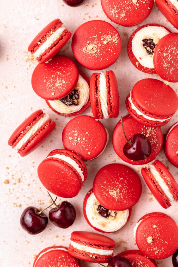 Cherry Cheesecake Macarons ~ Barley & Sage