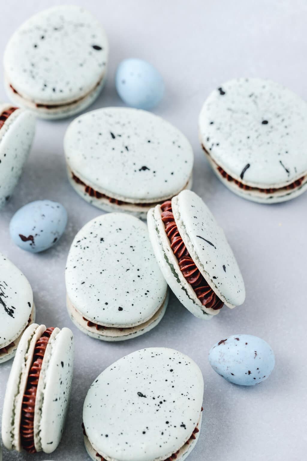 Robin's Egg Macarons with Chocolate Buttercream ~ Barley & Sage