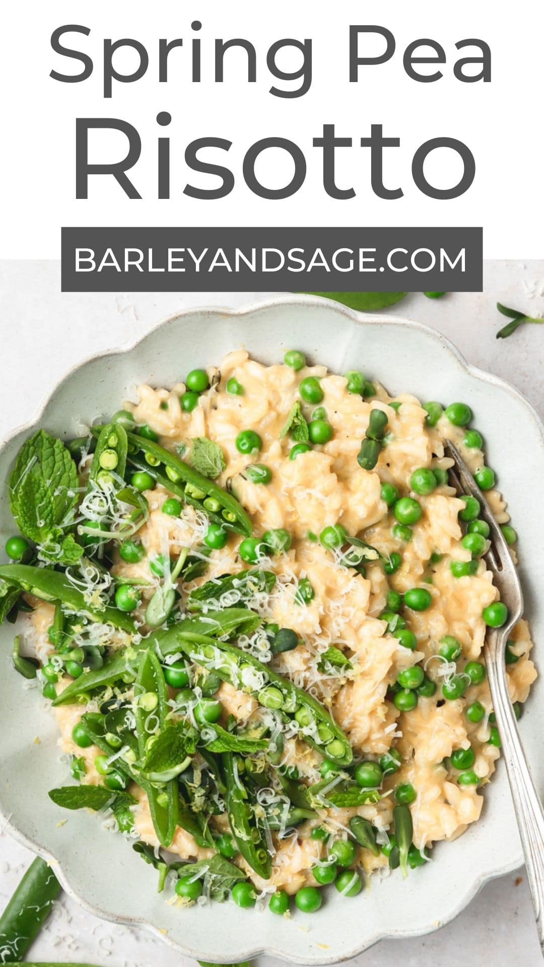 Spring Pea Risotto Recipe ~ Barley & Sage