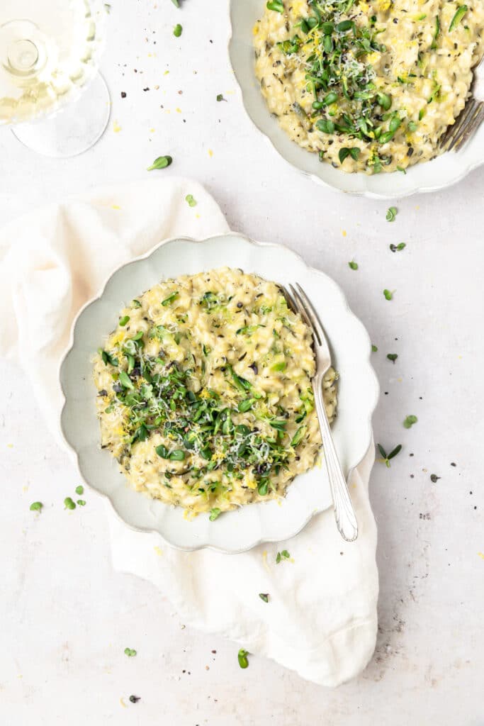 Zucchini Risotto Recipe ~ Barley & Sage