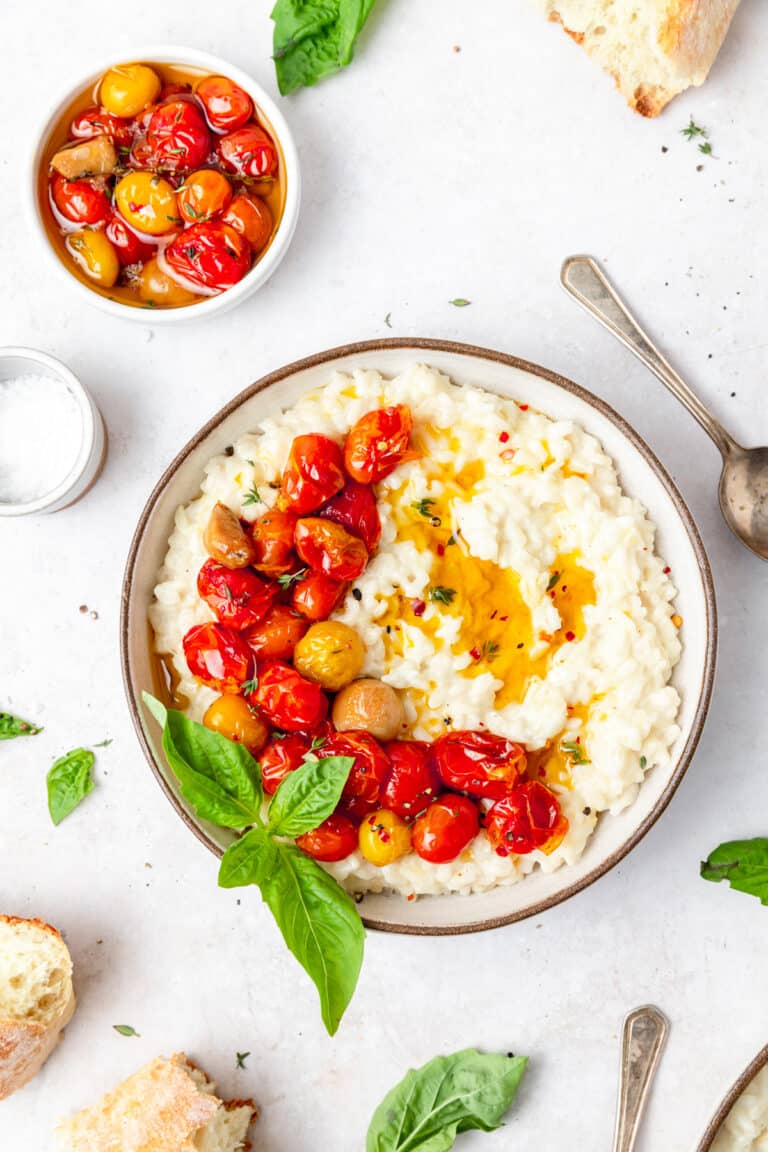 Goat Cheese Risotto with Cherry Tomato Confit ~ Barley & Sage