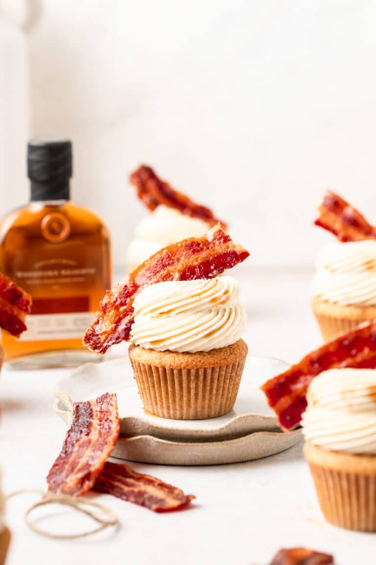 Maple Bacon Cupcakes with Bourbon Brown Butter Frosting