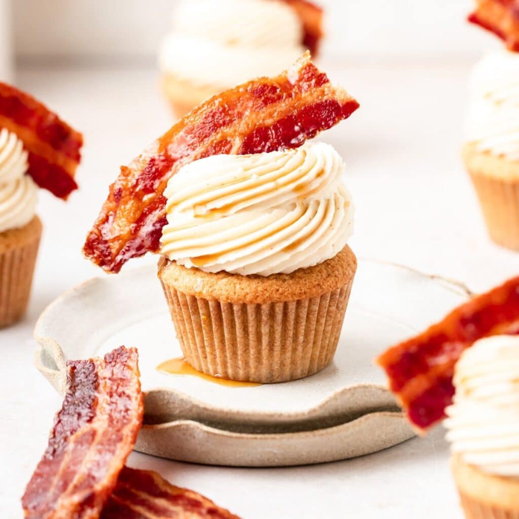 Maple Bacon Cupcakes with Bourbon Brown Butter Frosting