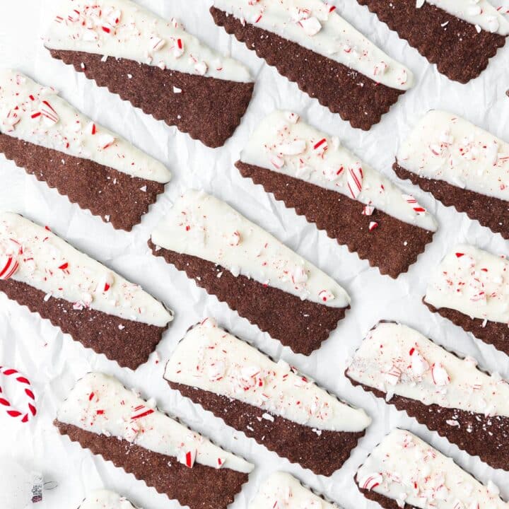 Chocolate Peppermint Shortbread Cookies Recipe ~ Barley & Sage