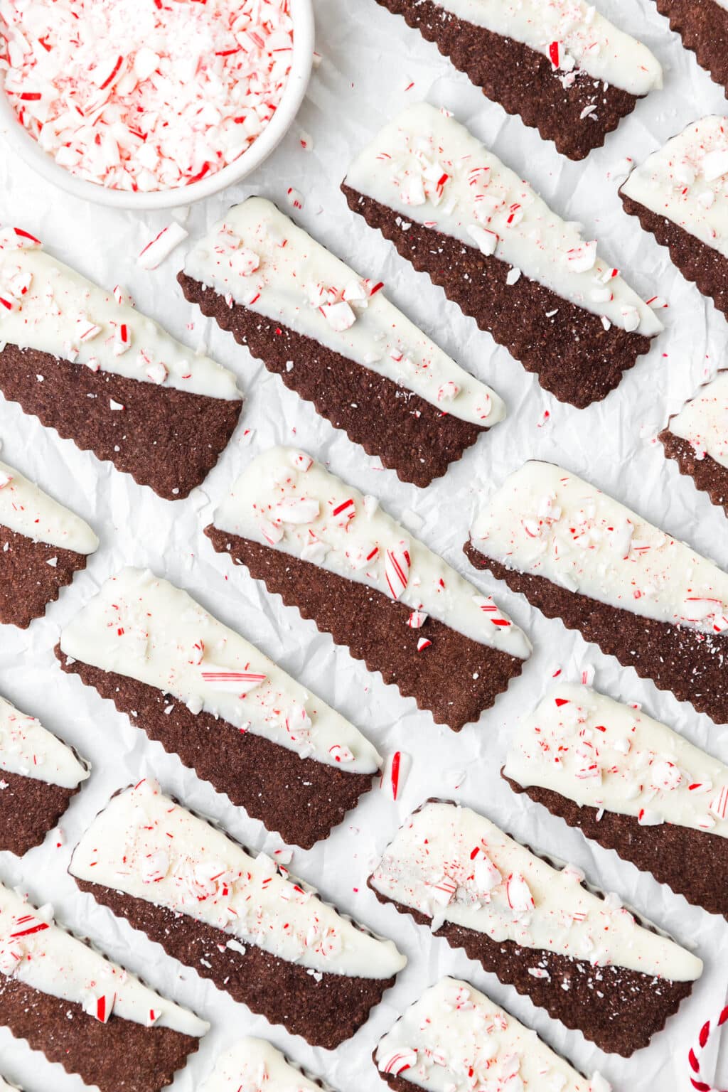 Chocolate Peppermint Shortbread Cookies Recipe ~ Barley & Sage