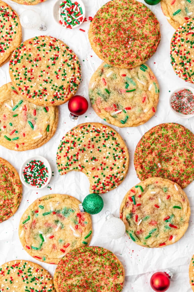 Christmas Sugar Cookies with Sprinkles ~ Barley & Sage