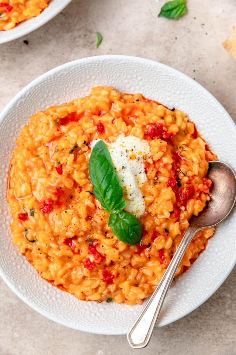 Calabrian Chili Risotto with Mascarpone Cheese ~ Barley & Sage