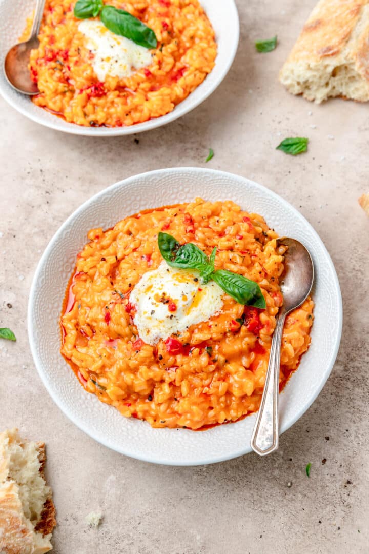 Calabrian Chili Risotto with Mascarpone Cheese ~ Barley & Sage