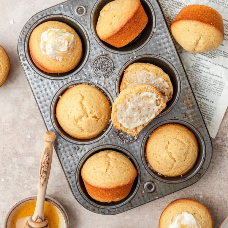 Brown Butter Honey Cornbread Muffins ~ Barley & Sage