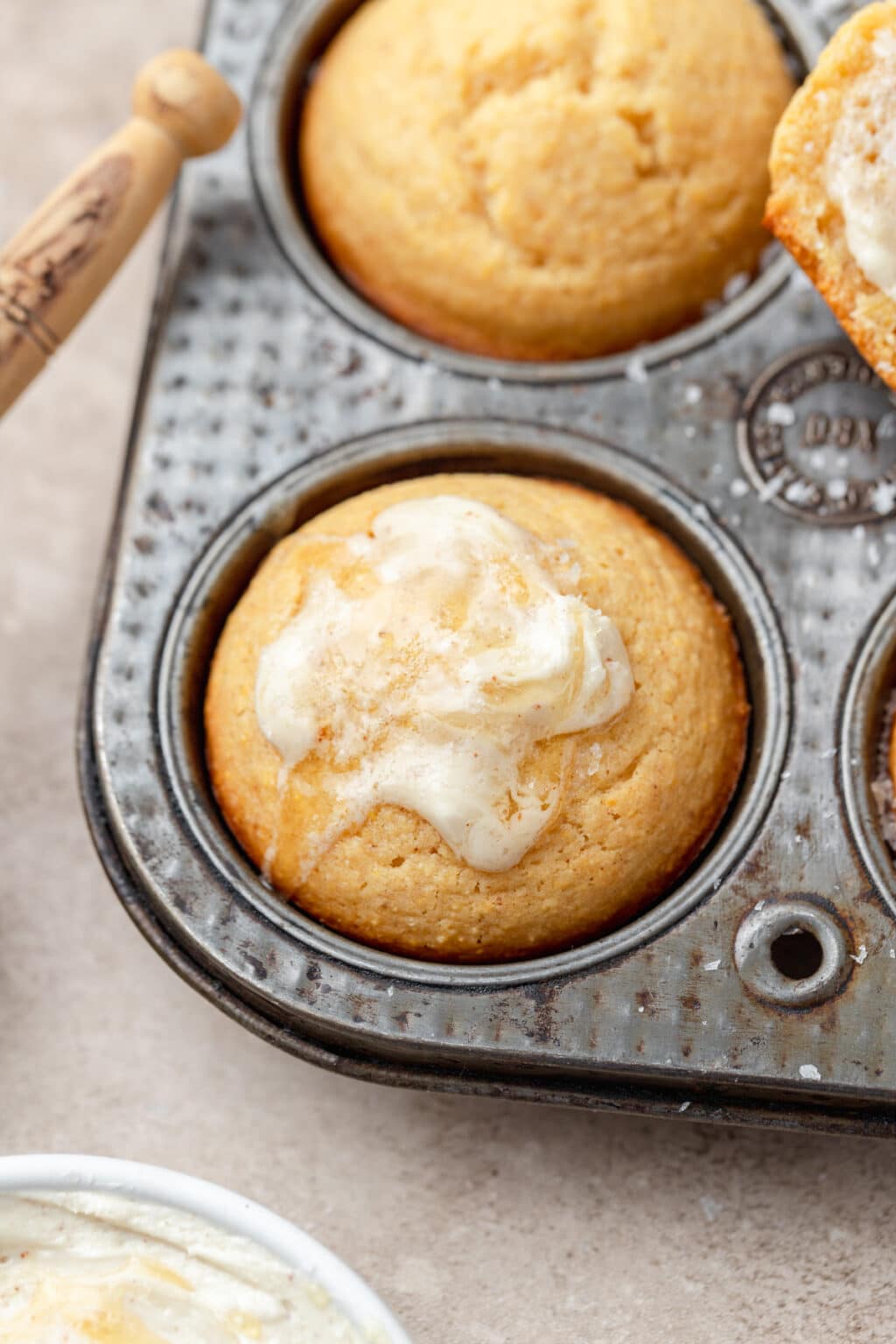 Brown Butter Honey Cornbread Muffins ~ Barley & Sage