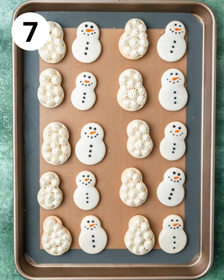 Snowman Macarons with Eggnog Buttercream ~ Barley & Sage