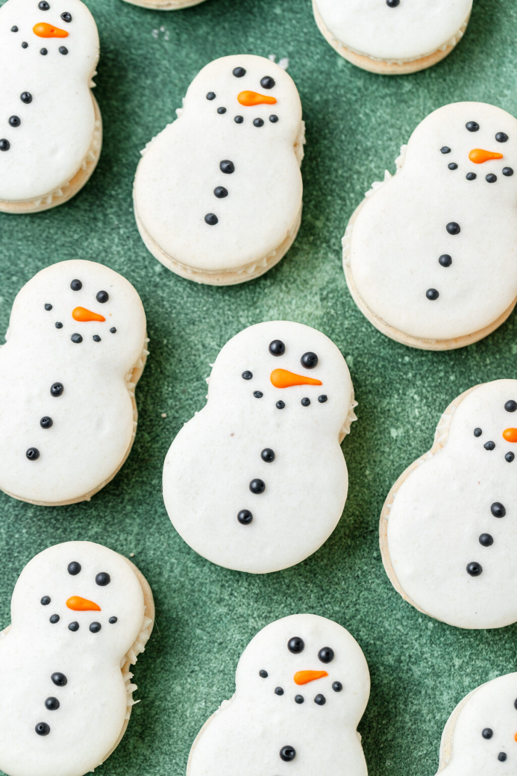 Snowman Macarons with Eggnog Buttercream ~ Barley & Sage