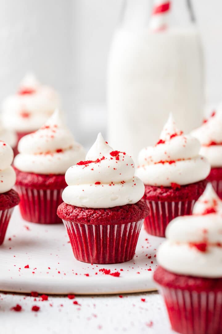 Mini Red Velvet Cupcakes with Cream Cheese Frosting ~ Barley & Sage