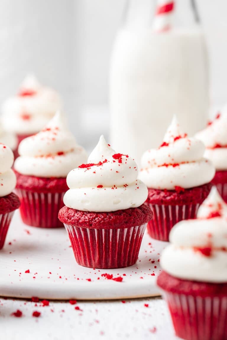 Mini Red Velvet Cupcakes with Cream Cheese Frosting ~ Barley & Sage