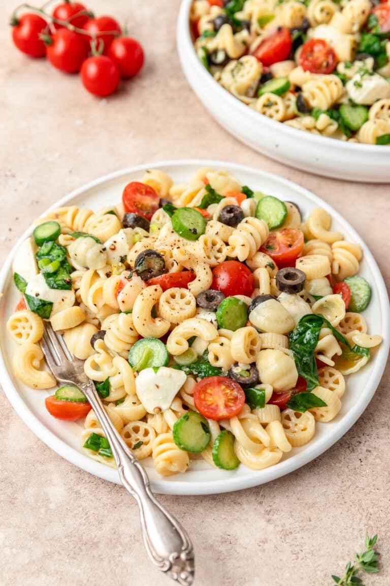 Simple Cold Pasta Salad ~ Barley & Sage