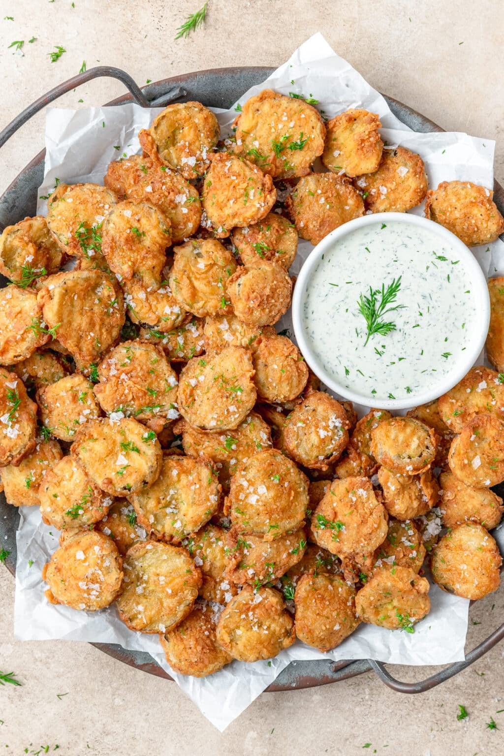 Fried Pickles with Homemade Buttermilk Ranch ~ Barley & Sage