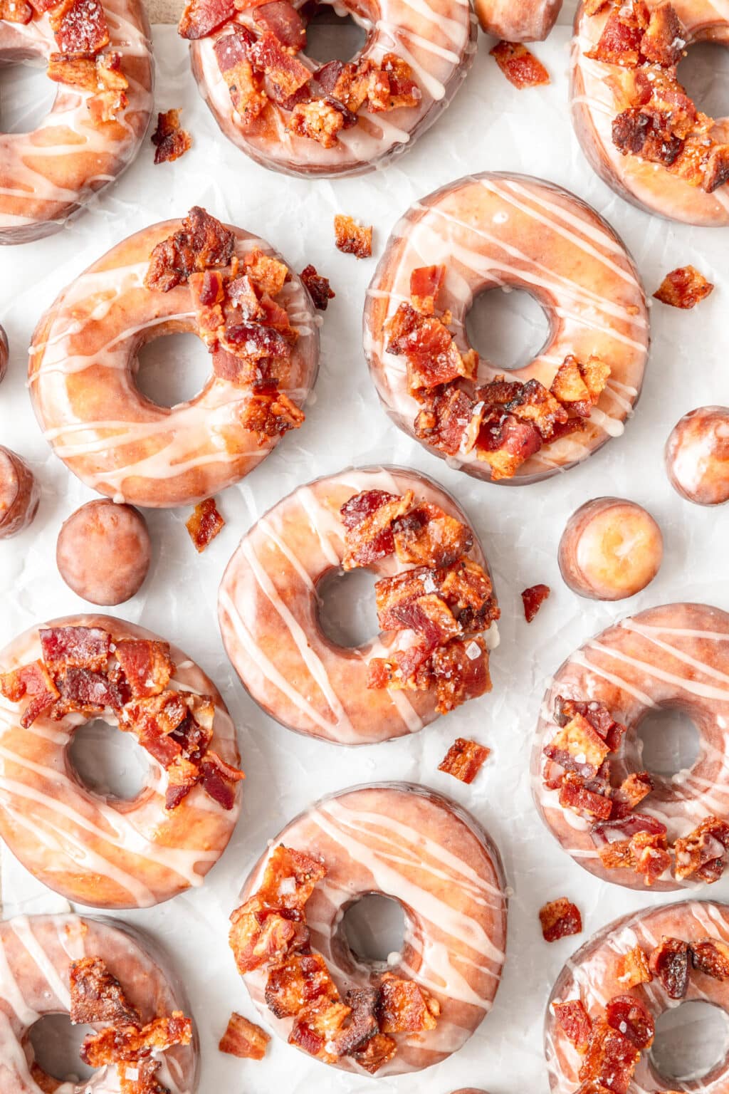 Fried Maple Bacon Donuts ~ Barley & Sage