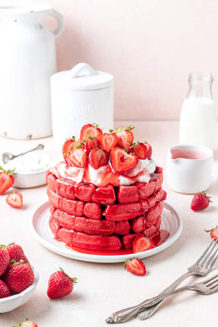 Strawberry Waffles Recipe ~ Barley & Sage