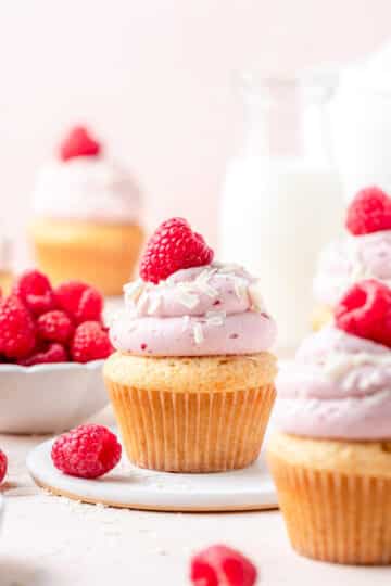 Raspberry White Chocolate Cupcakes ~ Barley & Sage