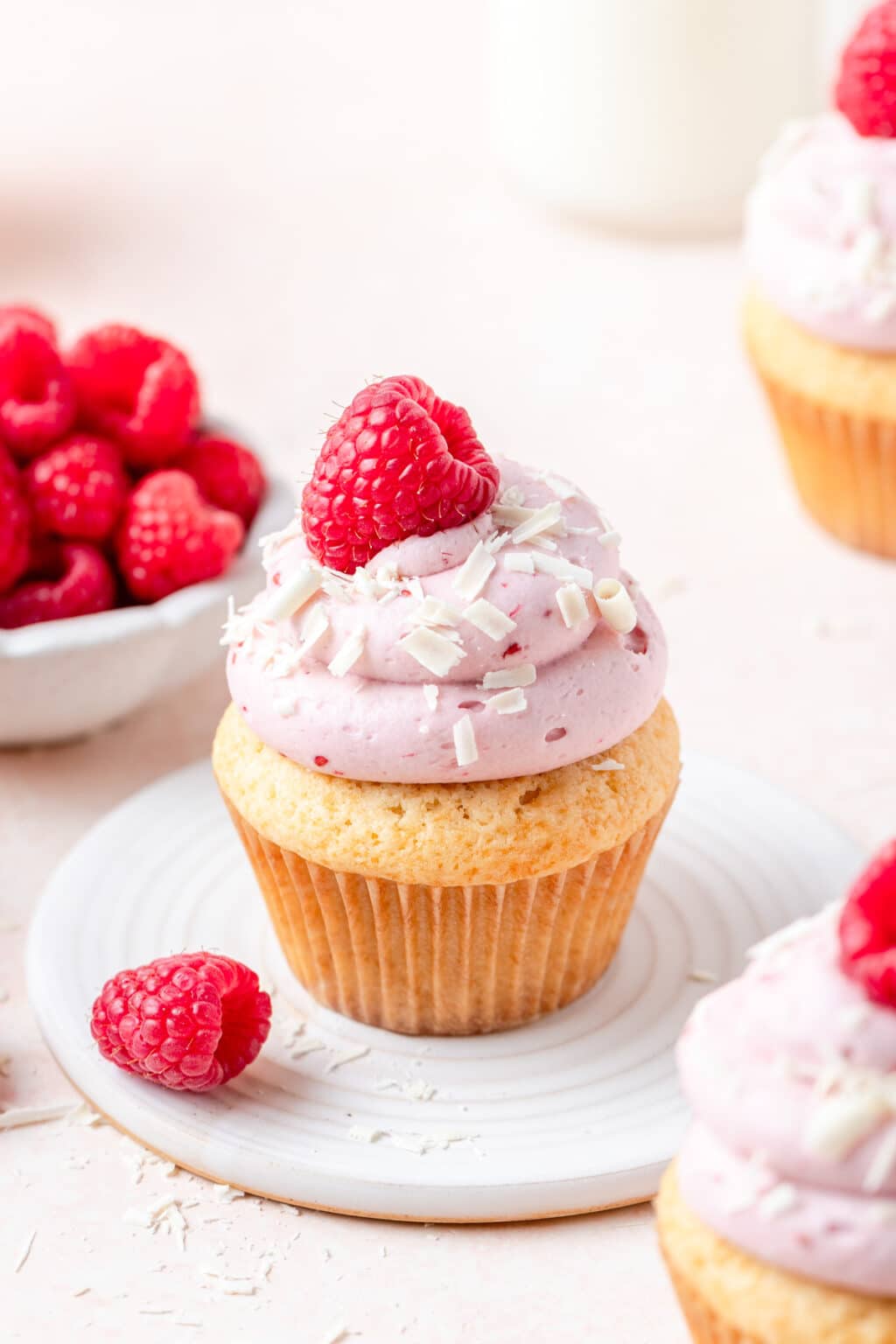 Raspberry White Chocolate Cupcakes ~ Barley & Sage