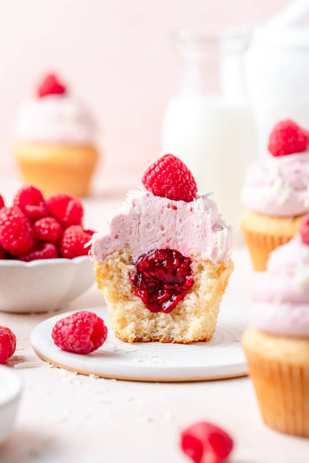 Raspberry White Chocolate Cupcakes ~ Barley & Sage