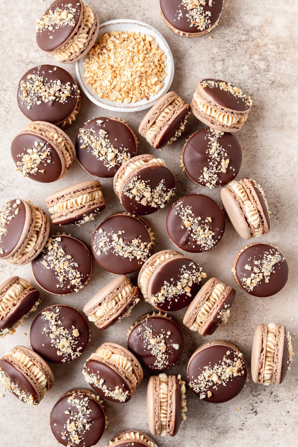 Dark Chocolate Peanut Butter Macarons Recipe ~ Barley & Sage