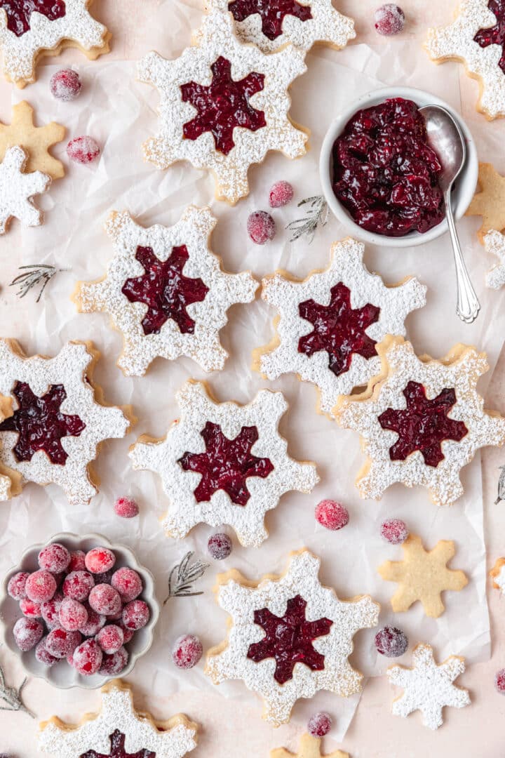 Cranberry Linzer Cookies Recipe ~ Barley & Sage